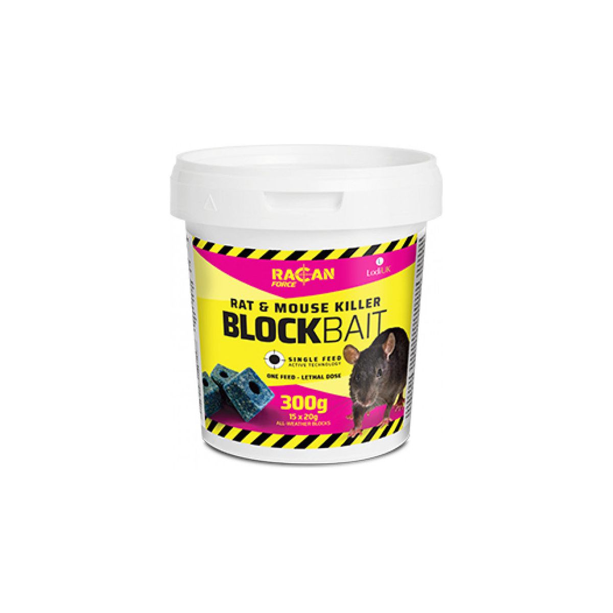 Racan Force Block Rat & Mouse Killer - 300g Tub